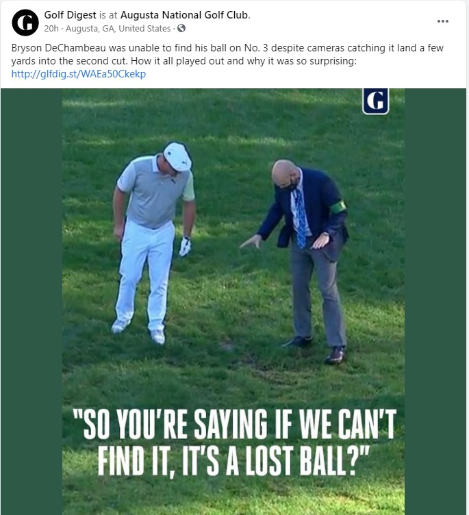 Bryson’s Lost Ball – Golf Rules Guru
